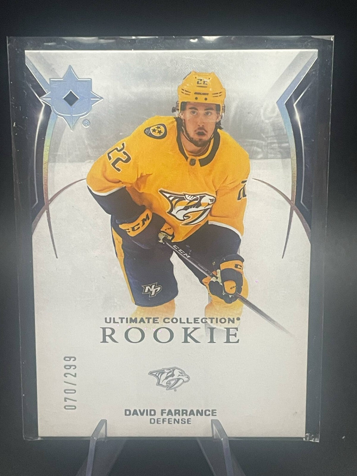 🔥 Ultimate Collection Rookie David Farrance /299 NASHVILLE PREDATORS ...